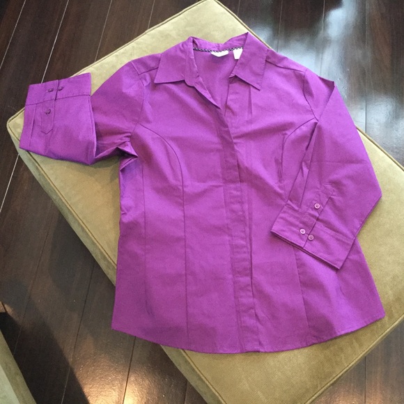 Riders by Lee | Tops | 33 Purple Button Down Blouse | Poshmark